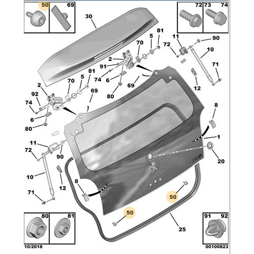 Tailgate Bump Stops - Peugeot 108 | 1636092480 – Stoneacre Direct