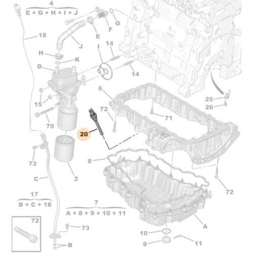 Genuine Oil Level Sensor - Peugeot 3008 2008-2024 Diesel 2.0 ...