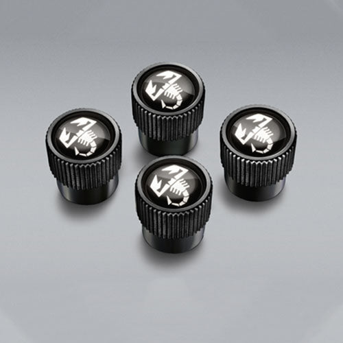 Genuine Black and White Valve Caps - Abarth | K82213719AB – Stoneacre ...