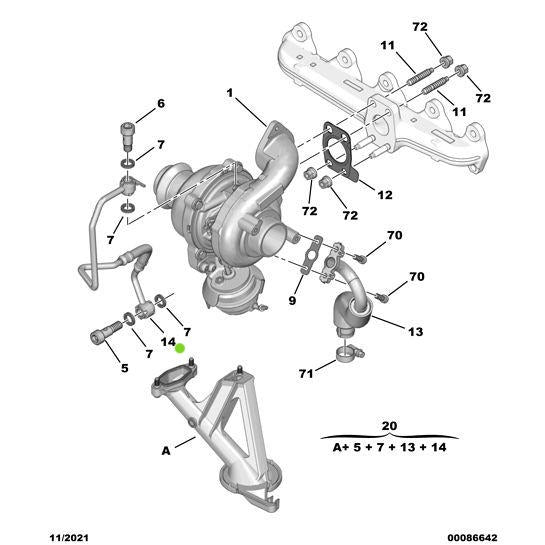 Genuine Peugeot Turbo Lubrication Pipe - Citroen Dispatch 2016-2020 ...