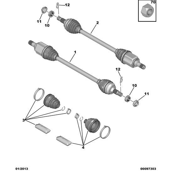 Locking Nut - Citroen Berlingo 2012-2015 Diesel | 9808870380 ...