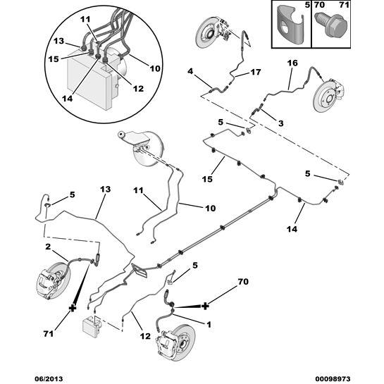 Genuine Peugeot Brake Hose - Citroen C4 Catcus 2014-2018 Petrol | 9812 ...